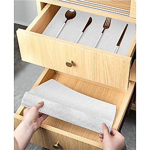 KOOCHUWAH Drawer and Shelf Liner, Non Adhesive Roll, Durable and Strong, Grip Liners for Drawers, Shelves, Cabinets, Pantry, Storage, Kitchen and Desks (White, 20 Inch x 10FT)