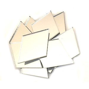 Super Cool Creations Diamond Shaped Crafting Mirrors, Set of 10, Many Colours, Shatterproof Acrylic, Light Grey, Pack of 10 x 10cm