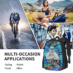 Monkey Backpack 3D Print Gorilla Tag Backpack Casual Lightweight Backpack Travel Backpack Laptop Backpack Gorilla Tag Fan Gift-Game Backpack