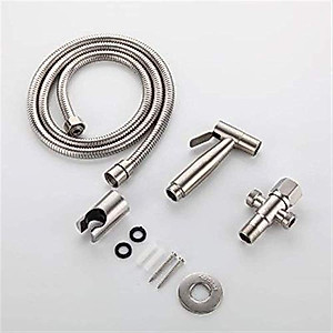 MINJING Stainless Steel Toilet Hand Held Bidet Faucet Sprayer Bidet Set Sprayer Toilet Spray for Bathroom Self Cleaning Shower Head B