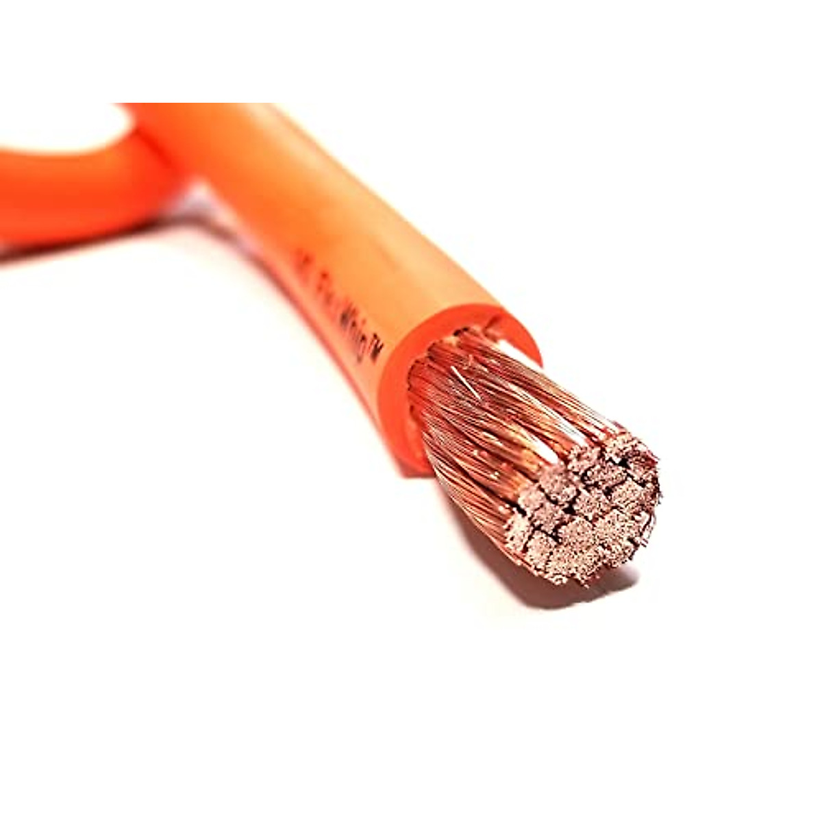Battery Cable Pure Copper Orange Flex Whip Power Wire 1/0 or 2/0 Gauge AWG (2/0 Flex Whip(450A) 50 FT)