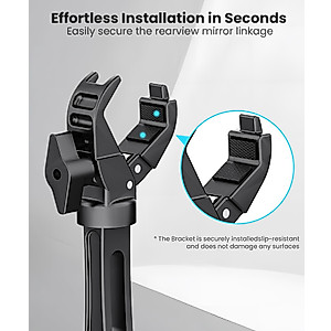 Karmus Rearview Mirror Phone Holder for Car, Rear View Mirror Phone Holder, Rotatable and Retractable Car Phone Holder Mount, Car Truck Essentials Accessories Compatible with All Cell Phones