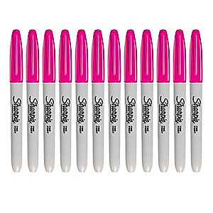 Sharpie Permanent Marker, Fine Point, Magenta, 12 Count (32081)