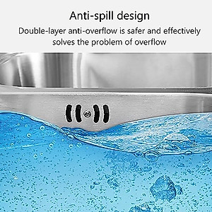 APCHJOJ Freestanding Utility Sink, Utility Sink Double Bowl Stainless Steel Commercial Kitchen Sink with Faucet for Laundry Room Backyard Garage 80 * 43cm doubleslot