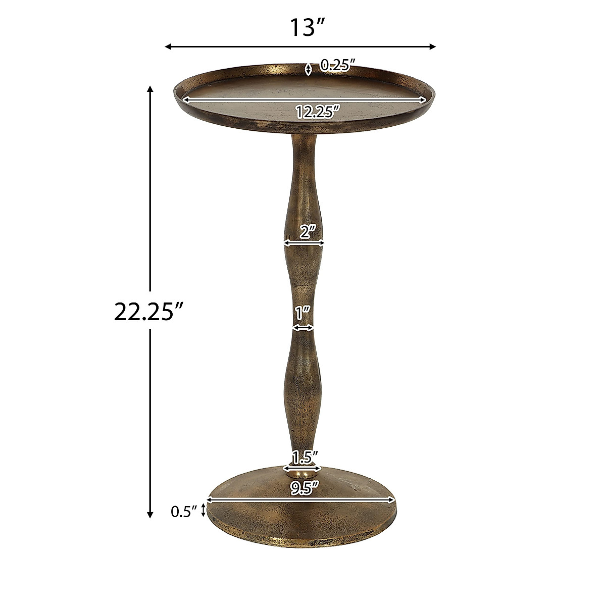 Christopher Knight Home Metter Accent Table, Brass Antique