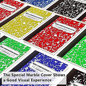 Composition Notebook, Mini Sized 30 Pack 5 Colors Narrow Ruled Mini Composition Books Bulk by Feela, Small Pocket Marble Cute Journal Notebooks for Kids School Home Office, Pocket Sized 4.5 x 3.25 in