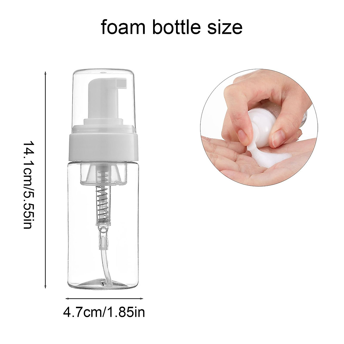 2 Pcs 3.4oz Foam Pump Bottle Travel Foam Pump Bottle Pump Bottle Clear Plastic Press Foaming Soap Pump Dispensers Travel Soap Liquid Bottle Shampoo, for Soap Foam Lotion Bathroom Accessory (100ML)