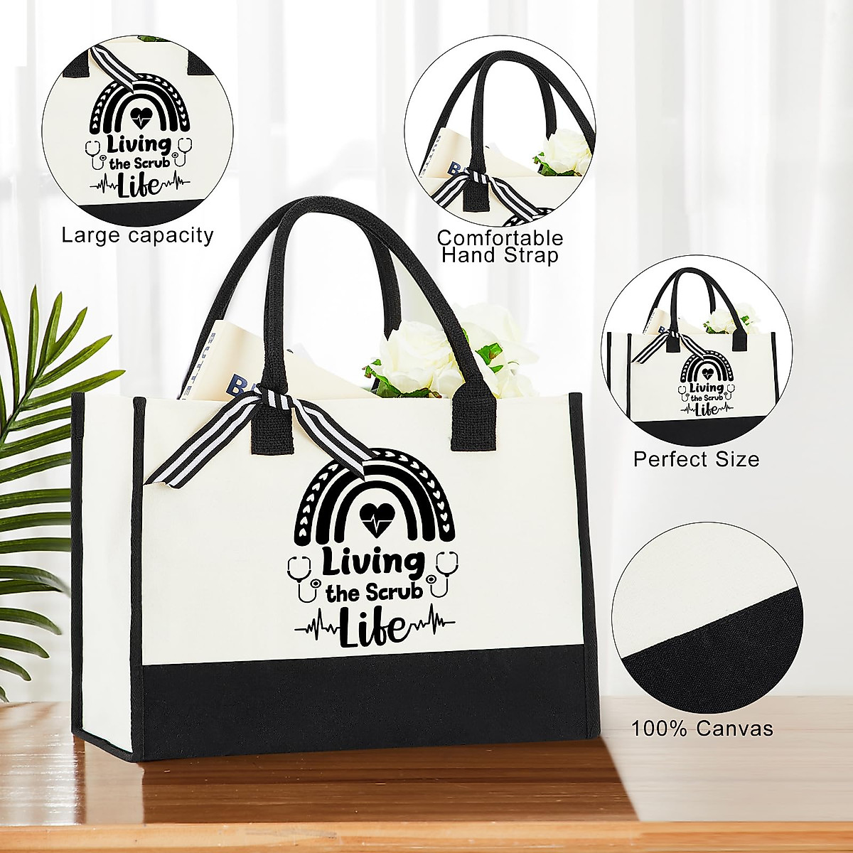 Teenyyou 7 Pcs Nurse Gift for Women Nursing Graduation Gift Set Include Nurse Tote Bag Stethoscope Case Nursing Ballpoint Pen Badge Reel Clipboard Glass Coffee Cup Keychain(Gray,Vintage Style)