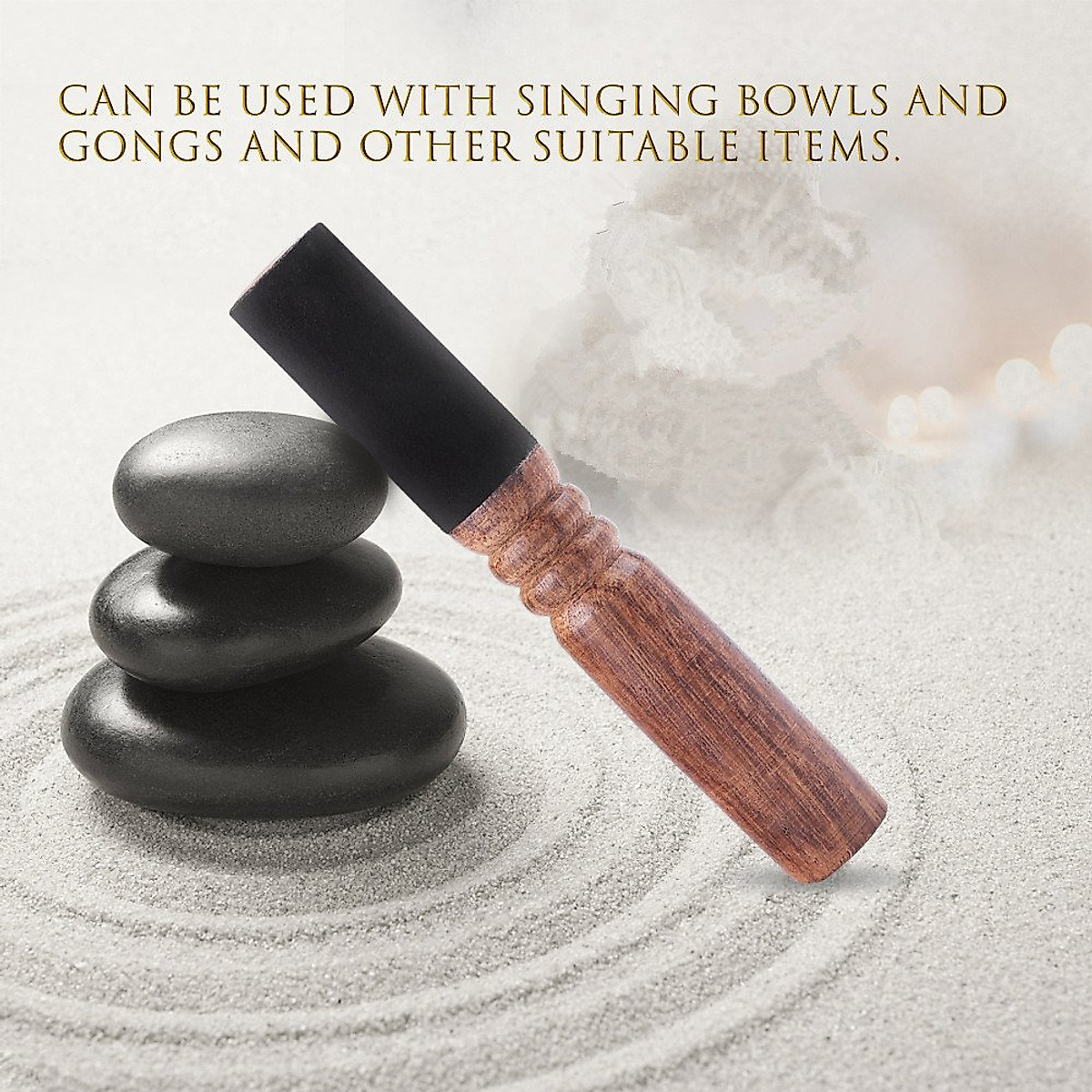 Singing Bowl Striker, 1Pc Tibetan Singing Bowl Wood Mallet Striker Wooden Stick Article for Meditation Chakra Healing Prayer Yoga and Mindfulness