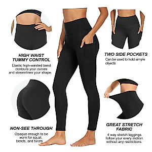 Syrinx High Waisted Leggings with Pockets for Women - Soft Athletic Tummy Control Pants for Yoga Workout