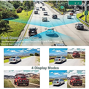 Dash Cam Front and Rear, Dash Camera for Cars 1080P Full HD Dual Dash Cam 3" IPS Screen in Car Camera Front and Rear Night Vision,170°Wide Angle Motion Detection Parking Monitor G-Sensor(with SD Card)