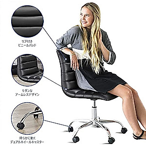 Modway Ripple Ribbed Armless Mid Back Swivel Computer Desk Office Chair In Black