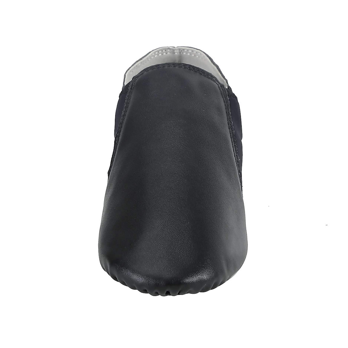 Dynadans Unisex PU Leather Upper Slip-on Jazz Shoe with Arch Insert for Women and Men's Dance Shoes-Black-4.5M