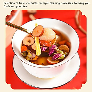 500g/17.6oz Brown Sugar Ginger Jujube Tea, with Brown Sugar Cube, Shredded Ginger, Jujube, Wolfberry, Longan, Red Rose, No Added, 20 Counts, for Women