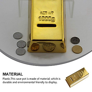 Kisangel Bar Bank Bar Piggy Bank Brick Saving Money Box Wealth Good Luck Success Decor for Kids Children Easter Birthday Party Favor