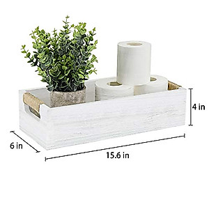 Bathroom Decor Box Toilet Paper Holder Wood Toilet Tank Box Toilet Paper Storage Basket with Artificial Flower Toilet Tank Tray Bathroom Kitchen Table Counter Funny Farmhouse Rustic Home Decor