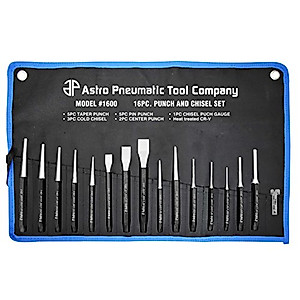 Astro Pneumatic Tool 1600 16-Piece Punch and Chisel Set