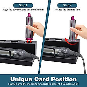 Storage Holder for Dyson Airwrap, Wall Mounted Rack for Dyson Airwrap Curling Iron Accessories, Wall Mounted Holder with Adhesive for Home Bathroom Organizer