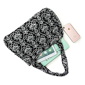 MAGOU Handle Bags Shoulder Bag - Quilted Cotton Tote Bag, Soft Lightweight Purse Handbag