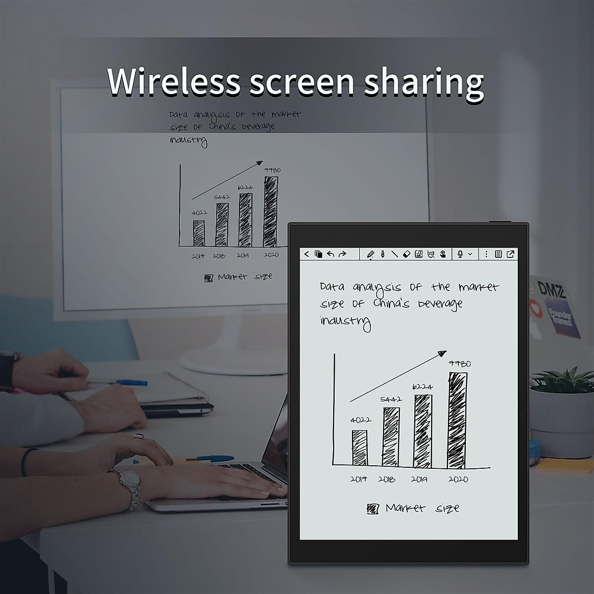 Geniatech Android 10.1 E Ink Tablet,Paperwhite e Reader Note Taking ePaper,Real-time Cloud Syn ebook Reader,Support Wireless Screen Sharing, Drawing Paper White,Writing Graphics Notepad