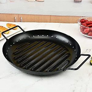 YARDWE Induction Stove Top Grill Plate: Nonstick Grill Pan BBQ Grill Pans Iron Barbecue Grilling Plate for Home Picnic Bbq Camping Portable Cookware 14. 58X11. 79X1. 57in