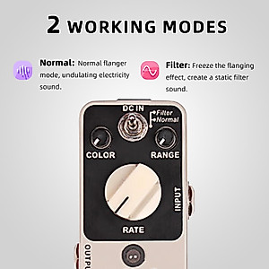 MOOER E-lady Analog Flanger Pedal, Filter Mode, Oscillator effects, Ture Bypass