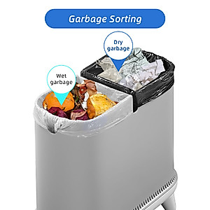 MOPALL Bathroom Trash Can, 3 Gallon Trash Can with Lid, Slim Bathroom Garbage Can with Press Top Lid, Modern White Trash Bin with Legs, Plastic Waste Basket for Bathroom, Bedroom, Home Office