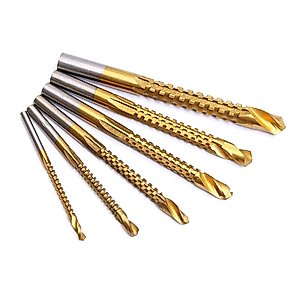 Surface Milling Cutter 6pcs/set Serrated Drill Bit Twist Drill Household Metal Punching Woodworking Reaming Multifunctional Hand Drill 3mm-8mm