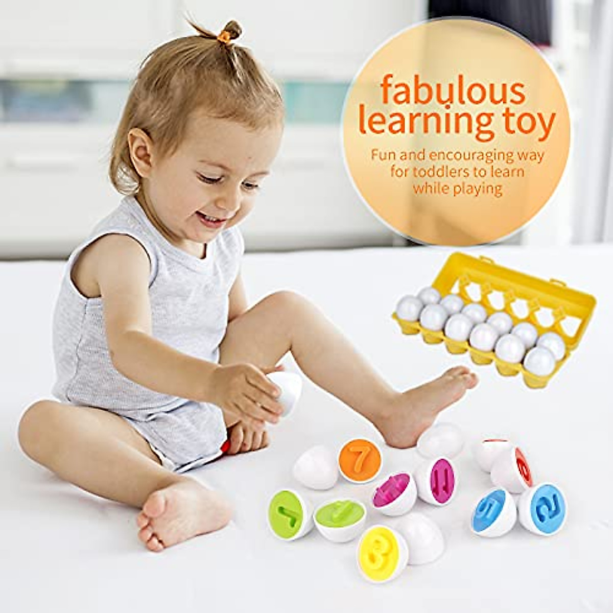 LZQINXUN Educational Toys,Matching Eggs,Egg Toy Preschool Toys for Kids and Toddlers to Learn About Shapes and Numbers,Learning Games Sorting Toys Easter Eggs Gift (Number & Match)