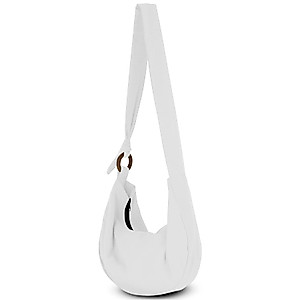 YOUR COZY Women's White Cotton Hobo Bag