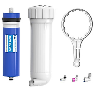 300 GPD RO Membrane Filter Replacement with Reverse Osmosis Membrane Housing, Wrench, 1/4" Quick-Connect Fitting, Check Valve, Fit Under Sink RO Home Drinking Water Filter Filtration Purifier System