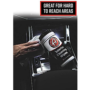 Adam's Interior Cleaning Wipes 30 (7 x 9 inch) Wipes - Powerful Cleaner Removes Embedded Dirt - Great For Leather and Vinyl Steering Wheels, Door Panels, Dashboards, Plastic, and Other Vinyl (1 Pack)