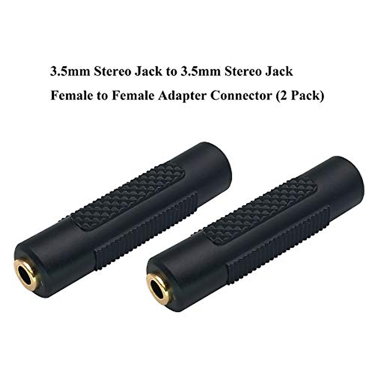 AAOTOKK 3.5mm Headphone Adapter, 4 Poles 3.5mm 1/8'' Female to Female Aux TRRS Stereo Audio Connector for Earphone, Headset Adapter, Smartphone, Laptop, Tablets, MP3 Player(2Pack 3.5mm F/F)