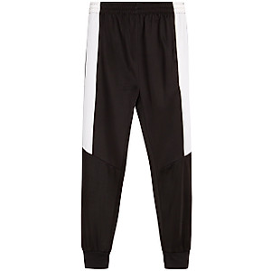 Quad Seven Boys' Sweatpants - Breathable Active Tricot Jogger Track Pants with Side Pockets - Sweatpants for Boys (4-18), Size 16-18, Navy/Black/Charcoal/Black