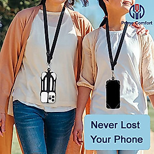 Cell Phone Lanyards with Adjustable Neck Strap Universal Neck Phone Holder for iPhone, Galaxy and Most Smartphones,Black