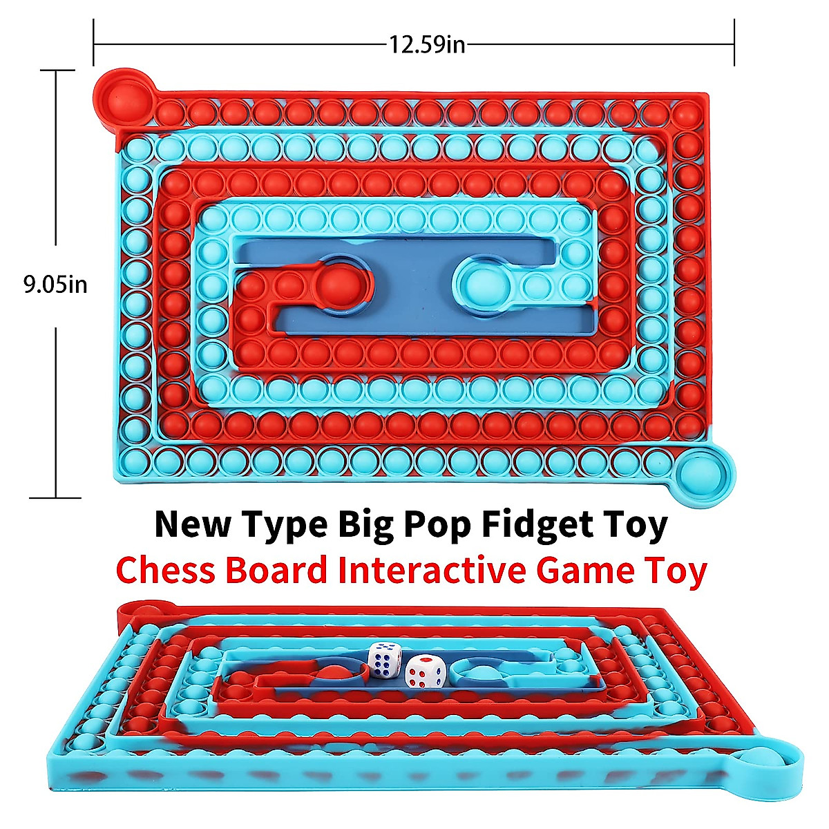 Big Pop Game Fidget Toy，Pop Chess Board Game with 2 Dice Board Dice Big Pop Board Game Stress Relief Tools for Men Women Adult