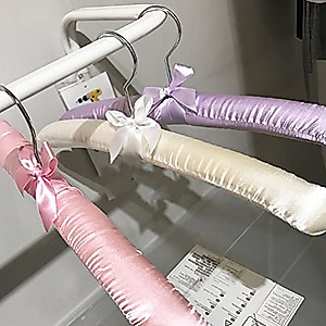 BESPORTBLE 4pcs Satin Padded Hangers Satin Hangers with with Metal Hook Anti Slip Sponge Satin Cushioned Hangers for Sweaters Dresses Coats