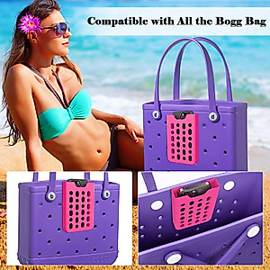 avakot Phone Holder Fit for Bogg Bag, Universal Soft Silicone Sturdy Insert Case, Decorative Insert Travel Organizer Kit, Lightweight Phone Charm Accessories Compatible with Tote Bag, Rose