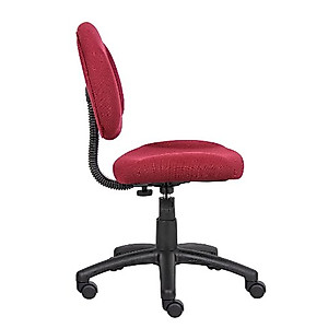 Boss Office Products Perfect Posture Delux Fabric Task Chair without Arms in Burgundy