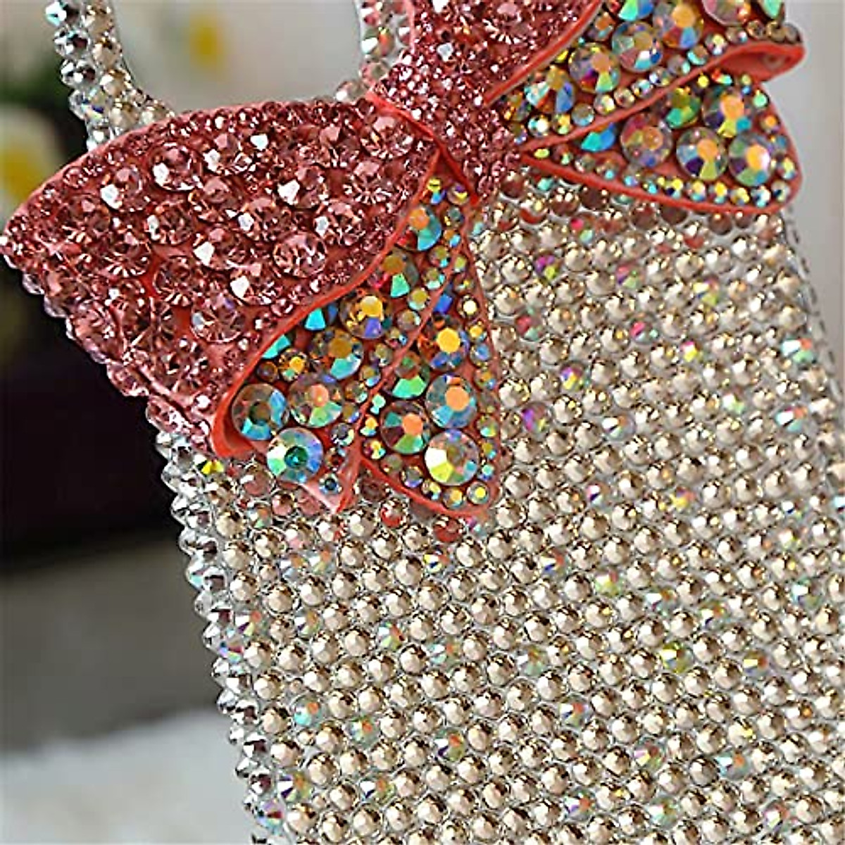 Max-ABC Compatible with Samsung Galaxy Note 10 Glitter Case,3D Diamond Cute Bow Crystal Rhinestone Women Girls Rainbow Shiny Sparkle Bling Glitter Protective Phone Case Cover