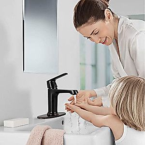 KAMMQI Bathroom Sink Faucet Oil Rubbed Bronze Bathroom Faucet Single Handle Bathroom Faucet-Farmhouse Vanity Faucet Modern RV Faucet Deck Mount 1 Hole or 3 Holes, Brass Mixer Tap