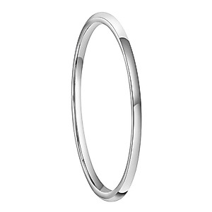 Kingary Rare 1mm Thin Tungsten Wedding Band Matching Ring Silver/Black/Rose Gold/Yellow Gold Ladies Women Plain Dome Polished Comfort Fit Size 4 To 10 (1mm Silver,8)