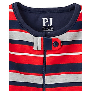 The Children's Place,and Toddler Snug Fit 100% Cotton Zip-Front One Piece Footed Pajamas 2-Pack,3T