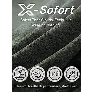 MIER X-Sofort Men's Long Sleeve T-Shirts for Workout, Running, Athletic Buttery Soft Crew Neck Lightweight Dry Fit, Dark Green Heather, XL