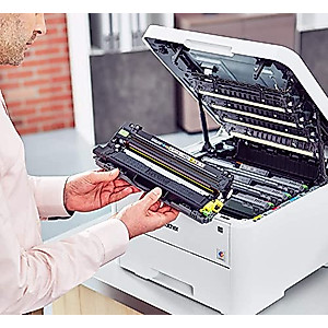 Brother HL-L3230CDW Compact Digital Wireless Color Laser Printer, Automatic Duplex Printing - Up to 25 Pages/Min - 250 Sheets Input -White, with Wulic Printer Cable