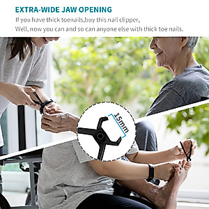 SZQHT Ultra Wide Jaw Opening Nail Clippers Set Toenail Clippers for Thick Nails Cutter for Ingrown Manicure,Pedicure,Men & Women Big(Black)