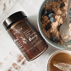 OneRoot Raw Buckwheat Honey - 500g/17.6oz, Unheated, Unfiltered and Unprocessed Natural Dark Honey, Rich in Antioxidants Pure Buckwheat Honey