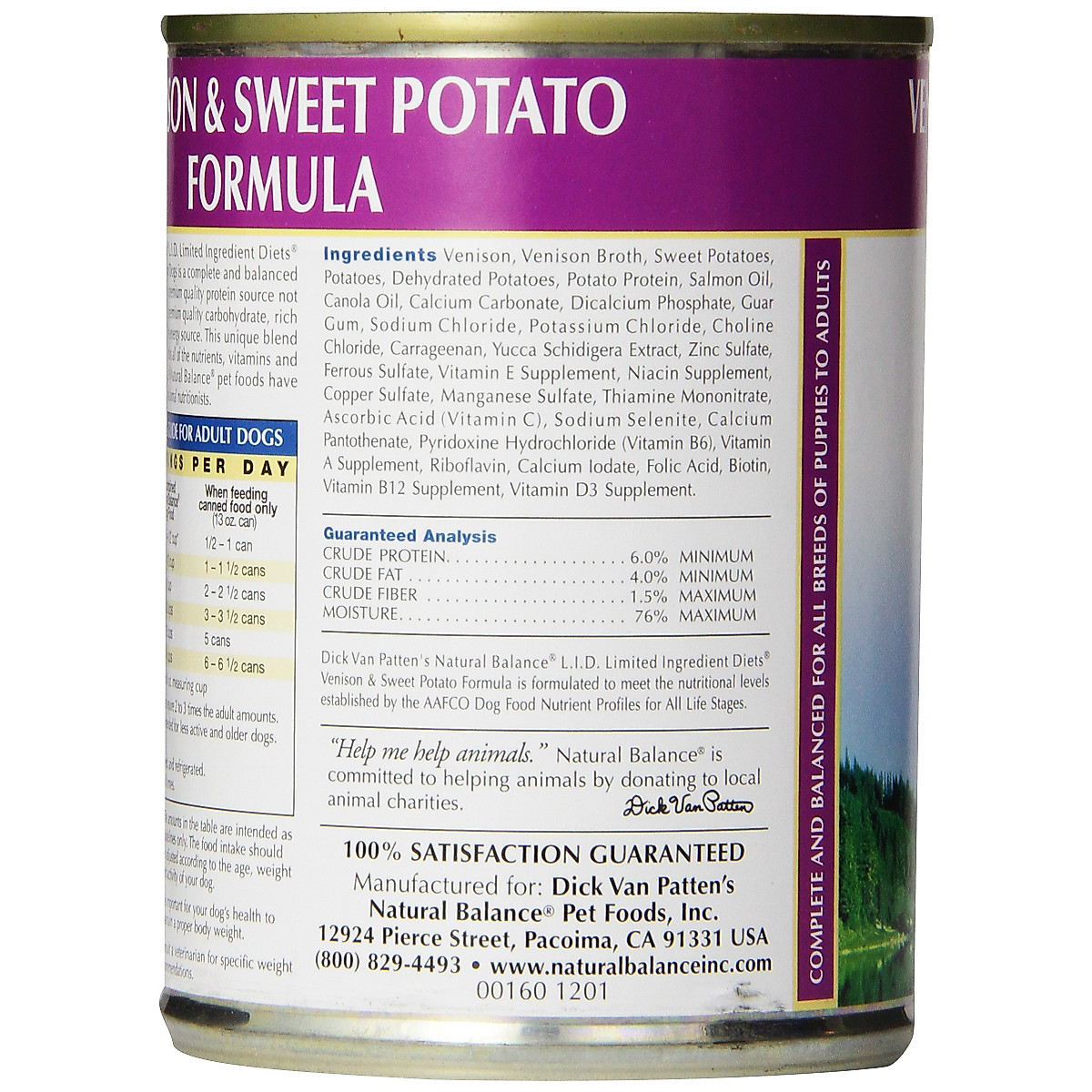 Natural Balance L.I.D. Limited Ingredient Diets Canned Wet Dog Food, Grain Free, Venison And Sweet Potato Formula, 13-Ounce (Pack Of 12)
