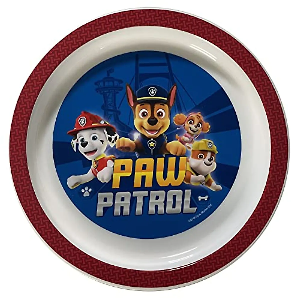 LE Products 5 Piece Paw Patrol Dinnerware Set with Plate, Bowl, Sip Cup, and Flatware (Paw Patrol Boy)