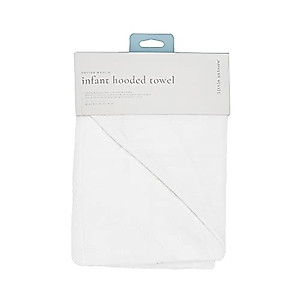 Little Unicorn Cotton Muslin & Terry Infant Hooded Bath Towel | 100% Cotton Muslin & Terry | Extra Soft and Absorbent | Newborn, Baby | Unisex | 30” x 30” | White